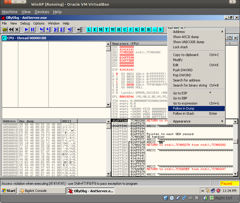 SEH Based Buffer Overflow - BigAnt Server | Information Security Berserker SEH Based Buffer Overflow - BigAnt Server | Information Security Berserker
